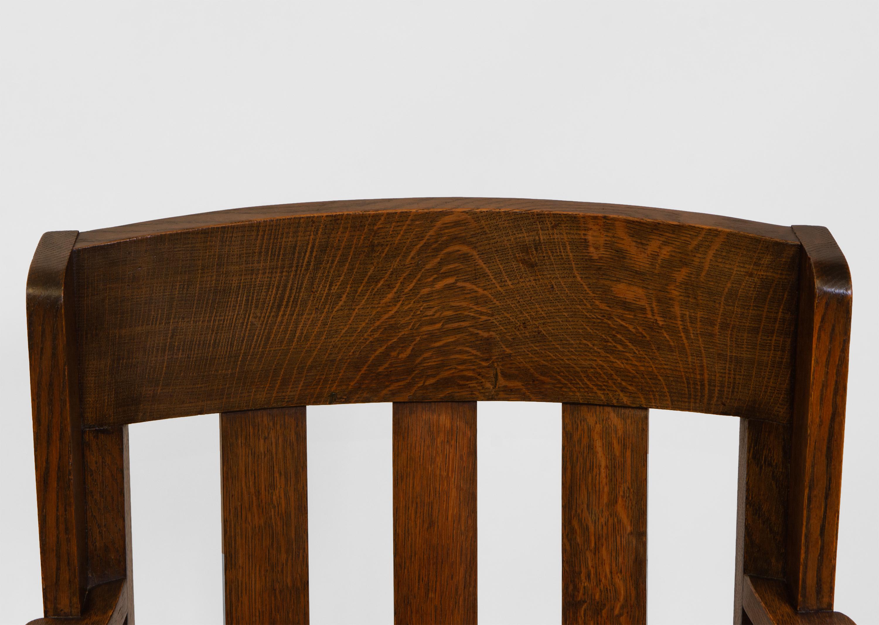 Liberty and Co Athelstan Arts And Crafts Oak Armchair For Sale at 1stDibs