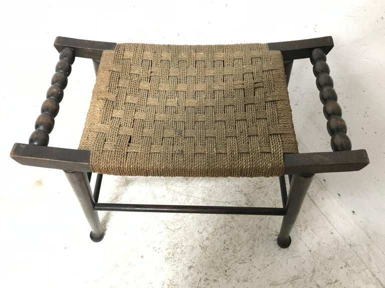 Liberty and Co Attr an Oak Side Stool with Sea Grass Seat, Turned ...