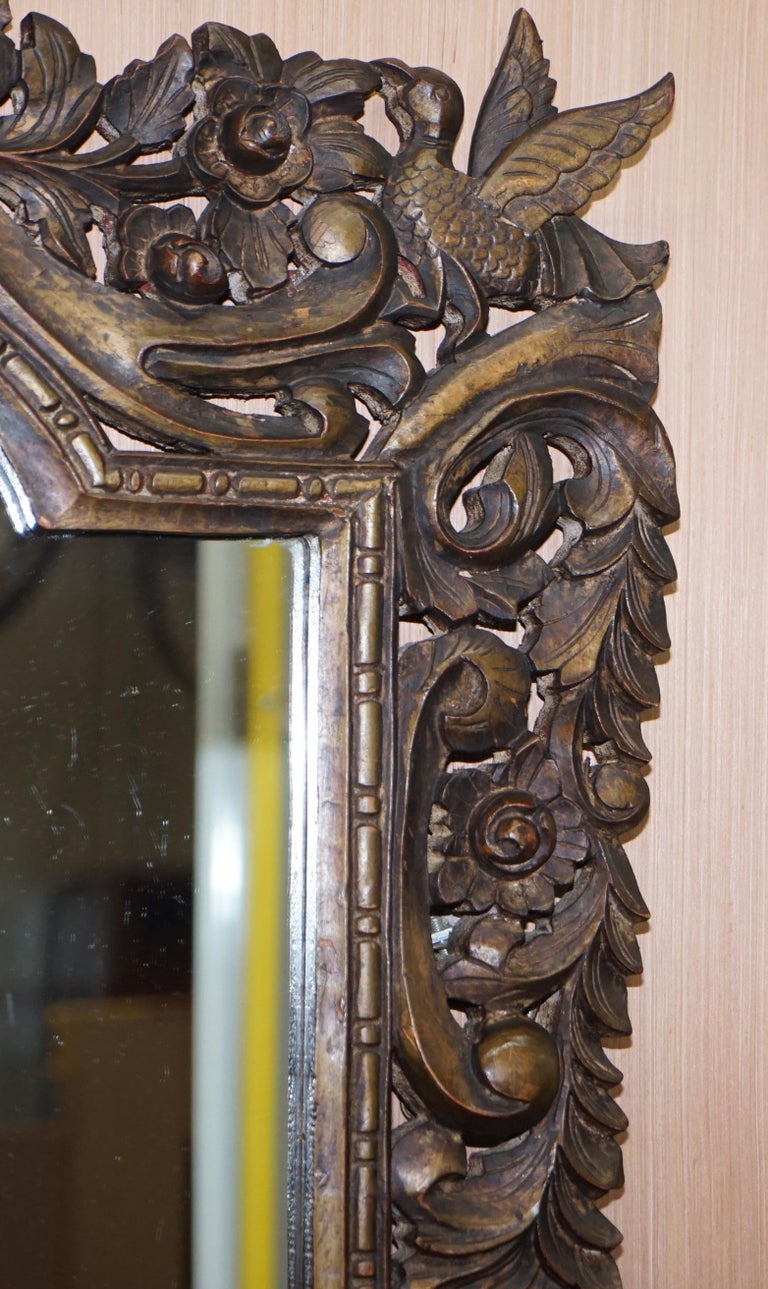 Liberty's London Ornately Carved Vintage Wall Mirror Birds and Flowers ...