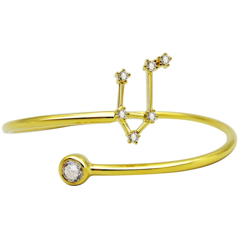 Libra Constellation Wire Bezel Cuff For Sale at 1stDibs