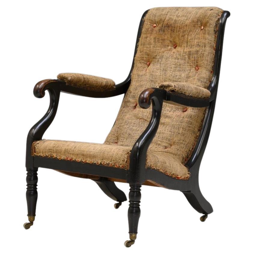 Antique Reclining Library Chair For Sale at 1stDibs | antique recliner ...
