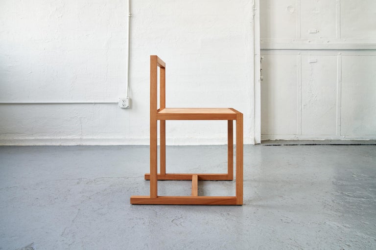 Library Chair, Handmade Minimalist Dining Chair in Wood and Leather ...