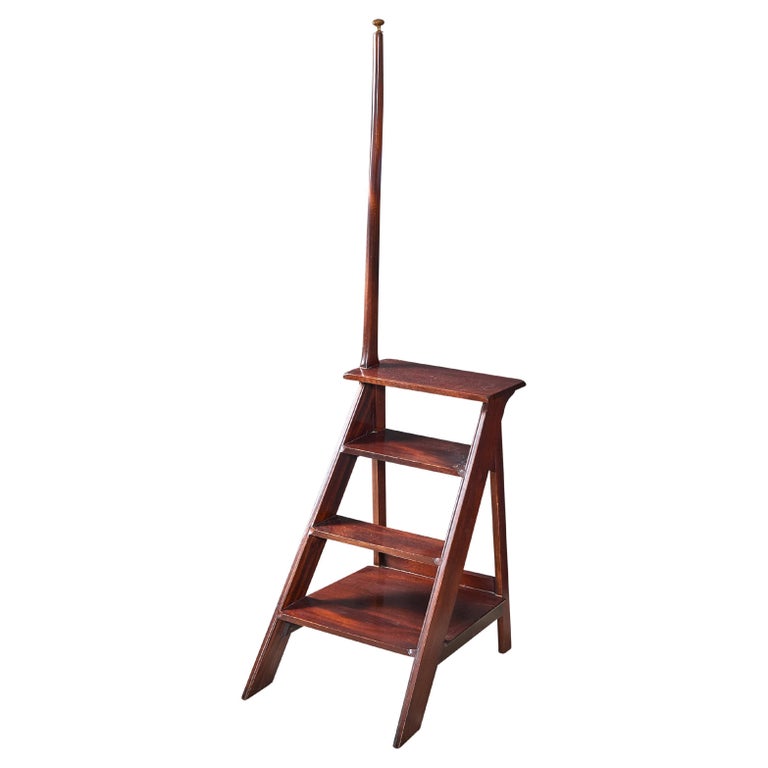 Library Ladder with Brass Top Handle For Sale at 1stDibs
