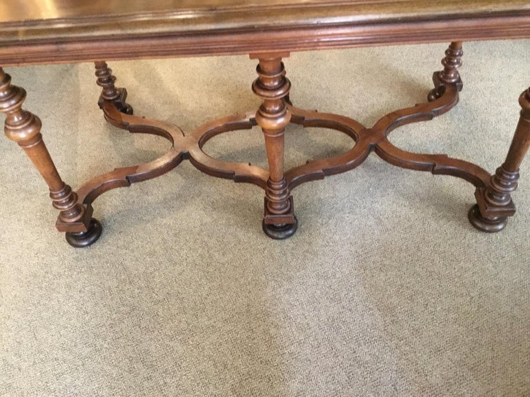 Library Table or Side Table, Walnut with Parquetry Top at 1stDibs