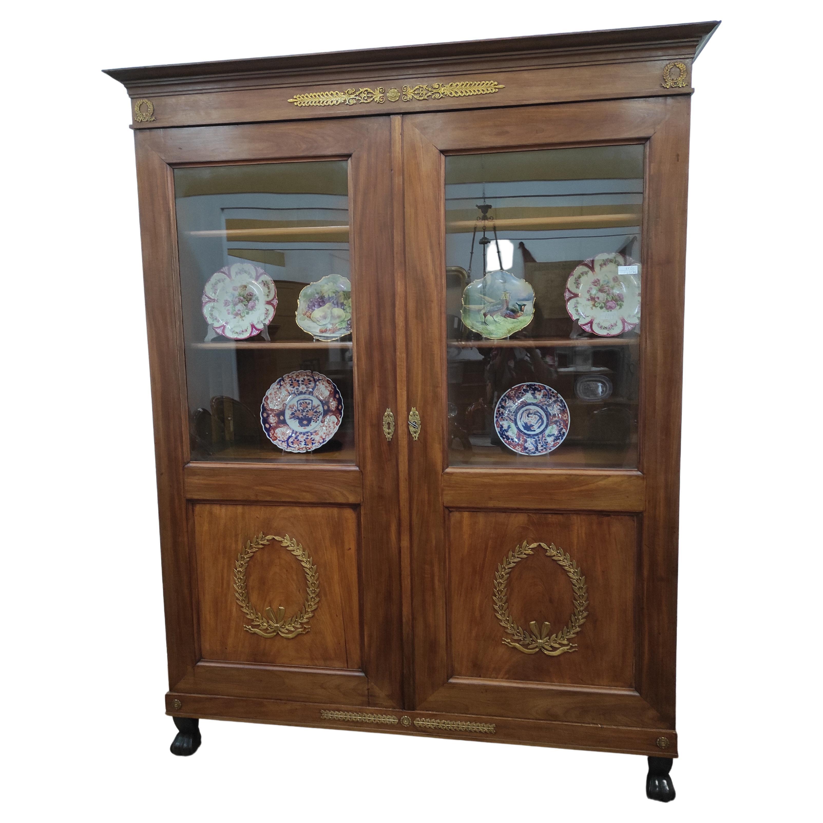 French Mahogany Wood Bookcase For Sale at 1stDibs