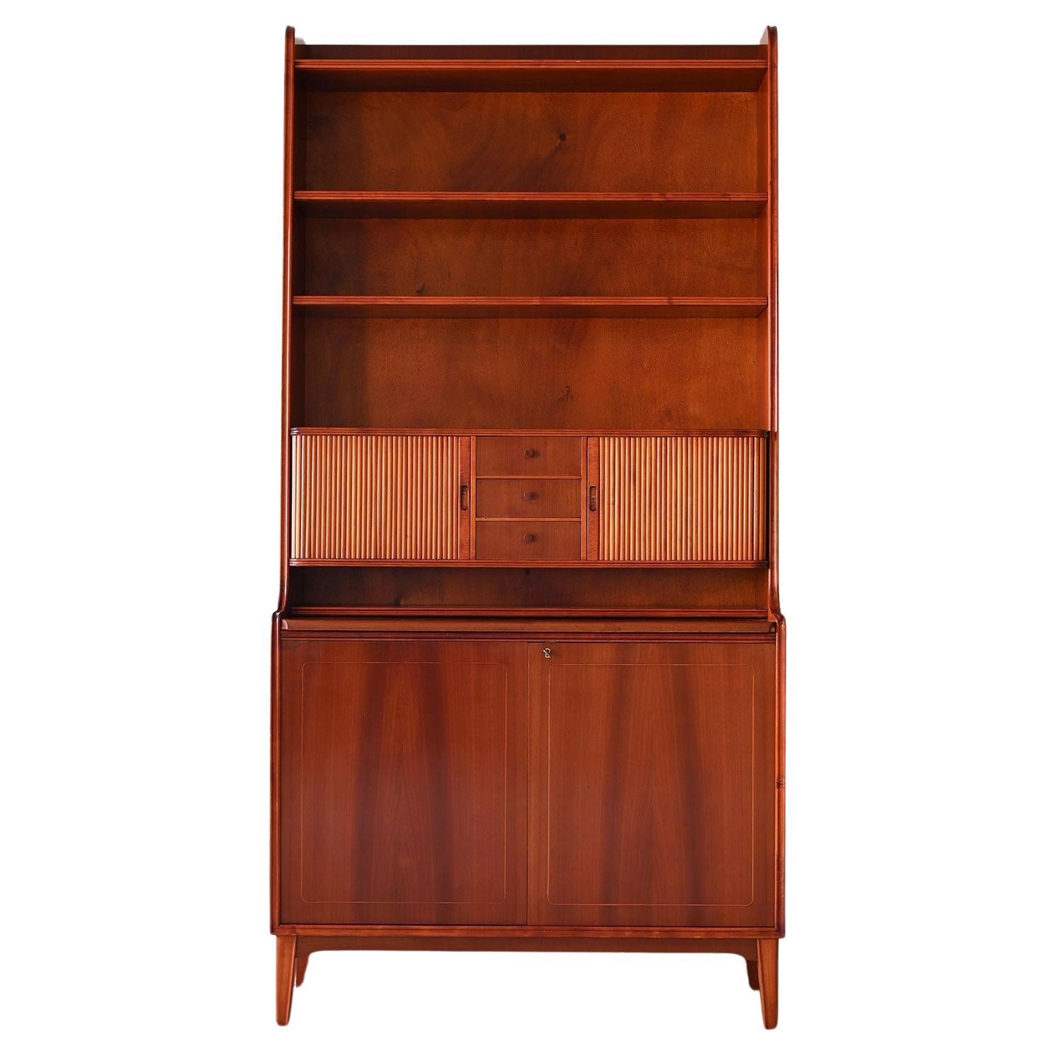 Scandinavian bookcase with writing desk For Sale at 1stDibs
