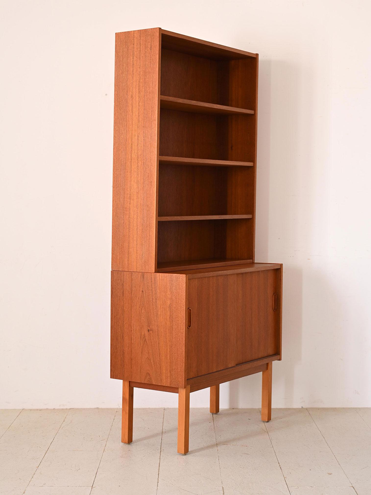 Swedish vintage teak bookcase For Sale at 1stDibs