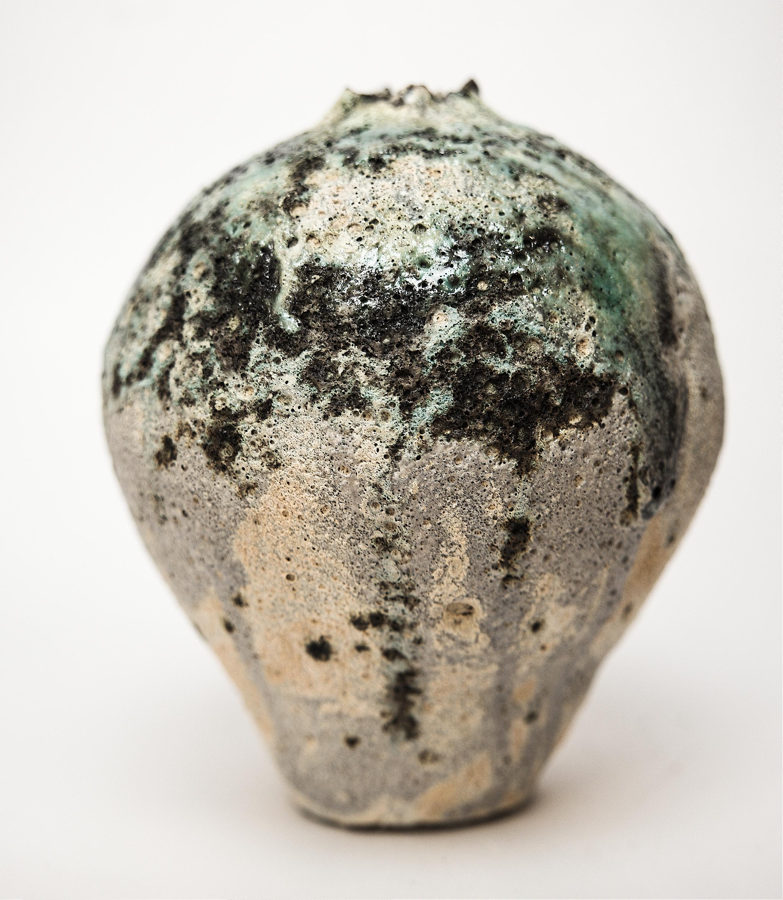 Lichen Vase with Autumn Textured Glaze For Sale at 1stDibs