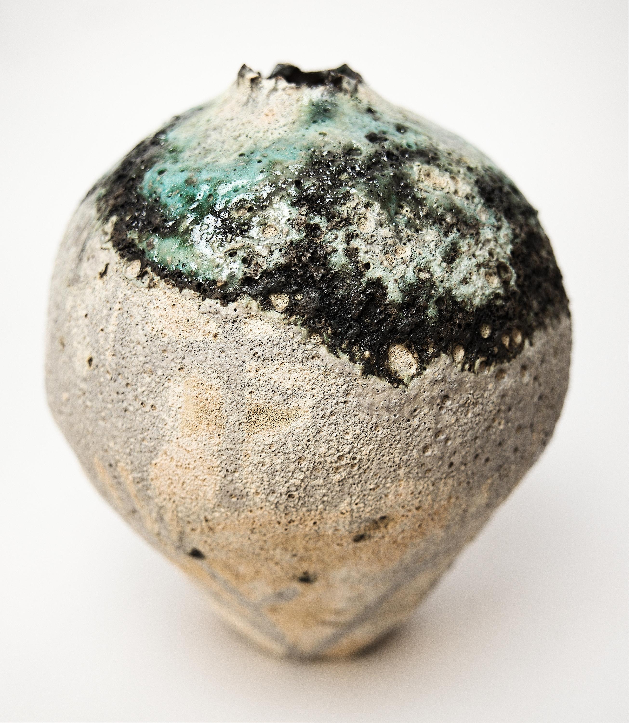 Lichen Vase with Autumn Textured Glaze For Sale at 1stDibs