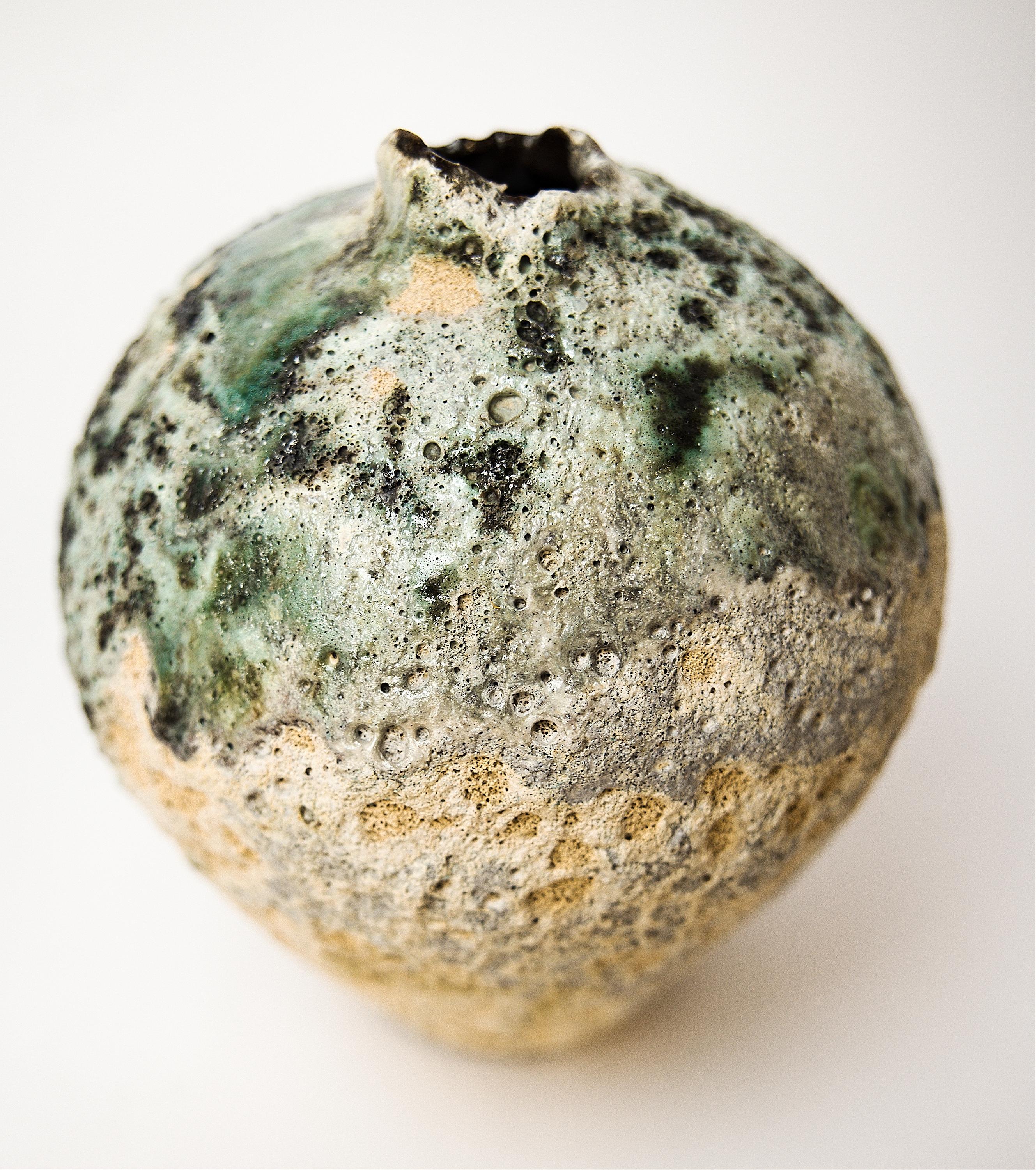 Lichen Vase with Autumn Textured Glaze II For Sale at 1stDibs