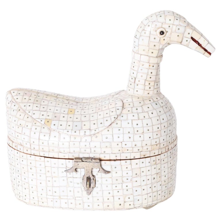 Lidded Bone Duck Box For Sale at 1stDibs