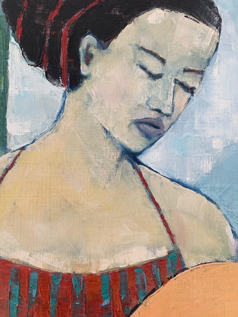Lidia Wiencek - Woman on a chair - Figurative oil painting, Female ...