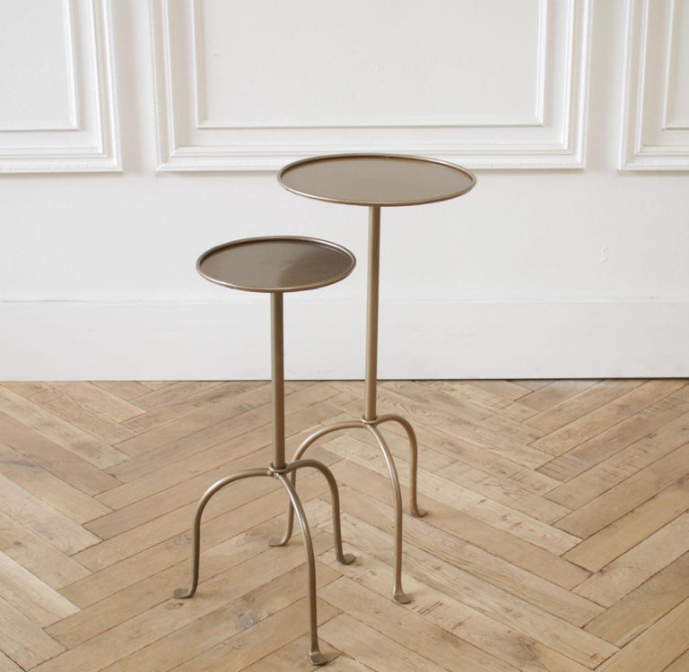 Lido Tall Iron Drink Table in Iron Finish or Brass Finish at 1stDibs