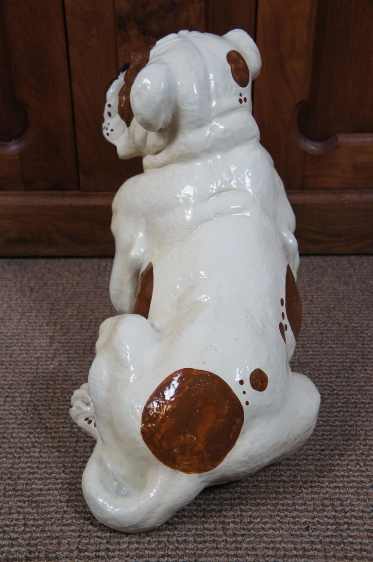 Life Size 1960s Marwal English Bulldog Chalkware Sculpture Statue Door ...