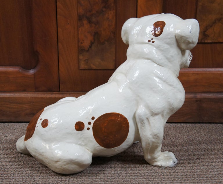 Life Size 1960s Marwal English Bulldog Chalkware Sculpture Statue Door ...
