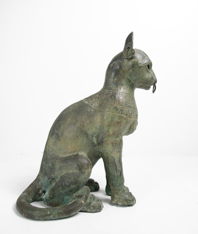 Life Size Bronze Bastet Cat Free Shipping For Sale at 1stDibs