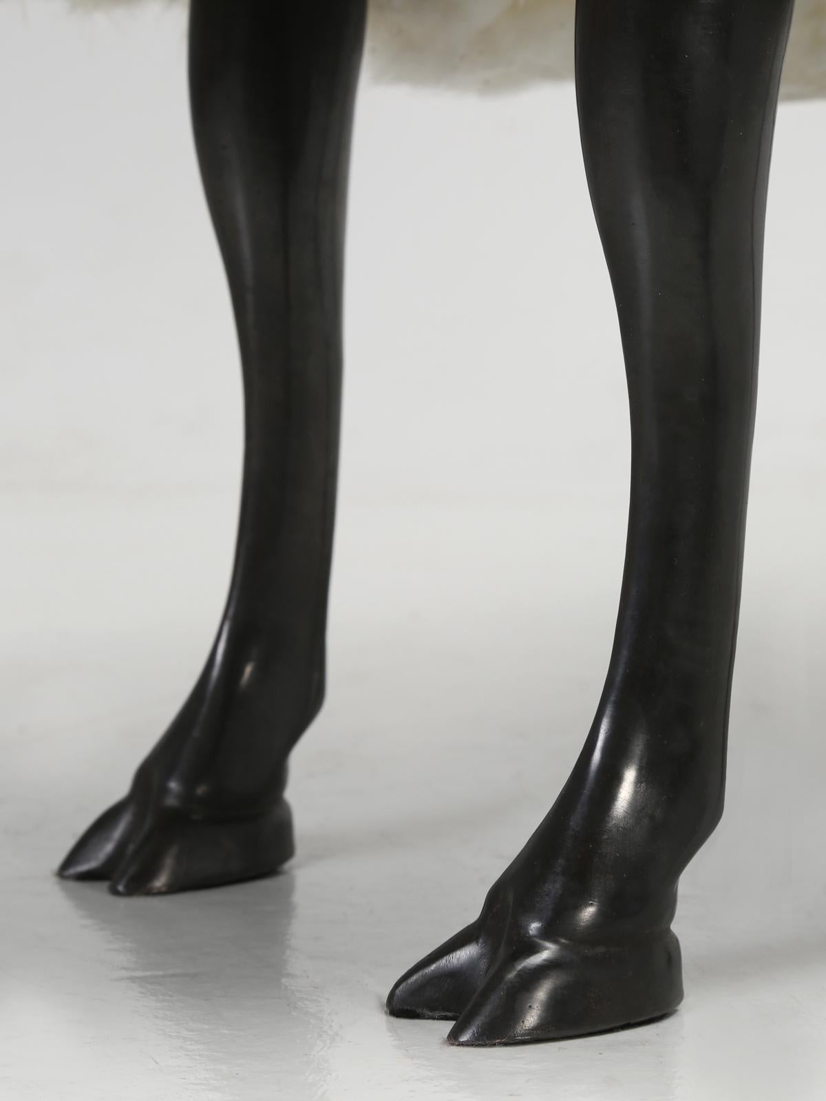 Life-Size Bronze Ram Sheep Covered in Sheep Wool For Sale at 1stDibs