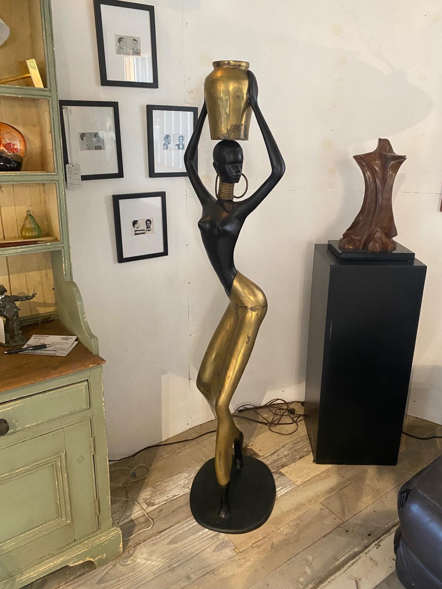 Life Size Bronze Statue of Stylized Ndebele African Woman, After Karl ...