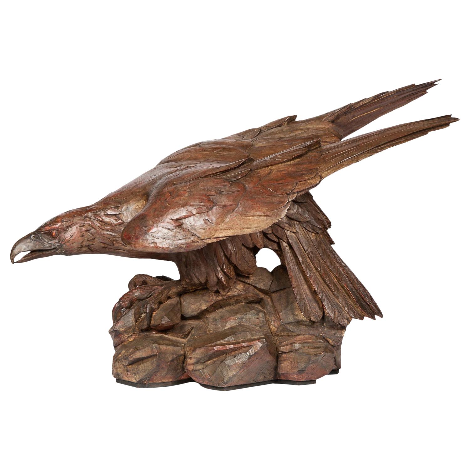 Black Forest Carved Wood Eagle at 1stDibs