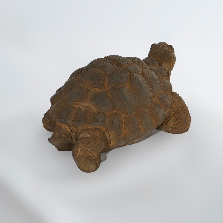 Life Size Cast Hard Stone Tortoise Garden Statues in Bronzed Finish ...