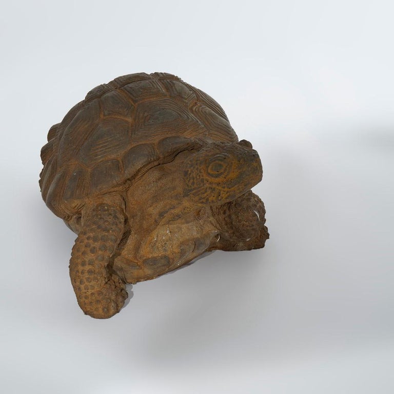 Life Size Cast Hard Stone Tortoise Garden Statues in Bronzed Finish ...