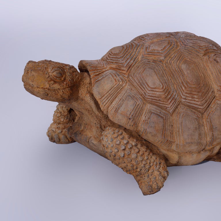 Life Size Cast Hard Stone Tortoise Garden Statues in Bronzed Finish ...
