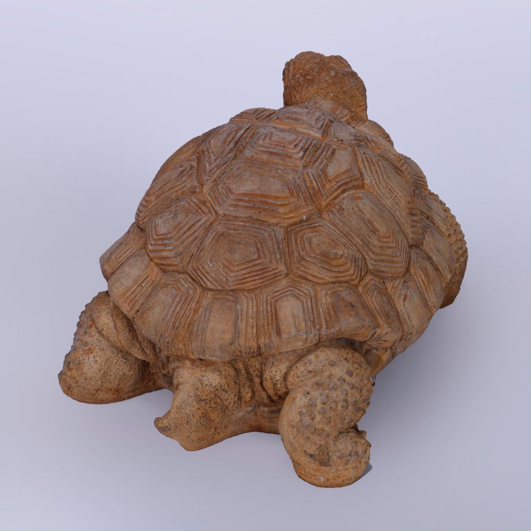 Life Size Cast Hard Stone Tortoise Garden Statues in Bronzed Finish ...