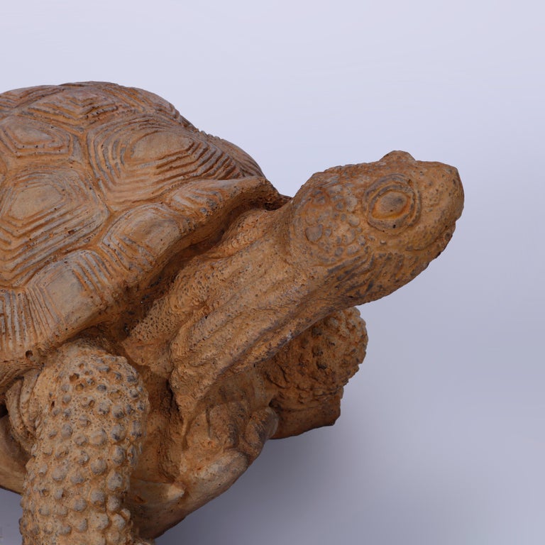 Life Size Cast Hard Stone Tortoise Garden Statues in Bronzed Finish ...