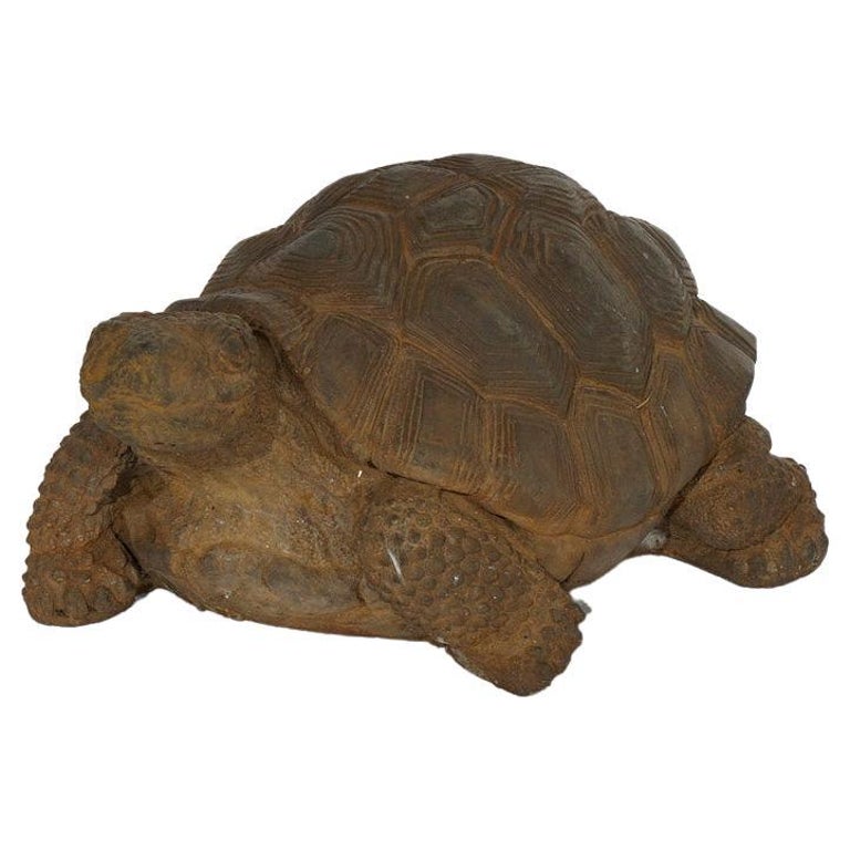 Life Size Cast Hard Stone Tortoise Garden Statues in Bronzed Finish ...