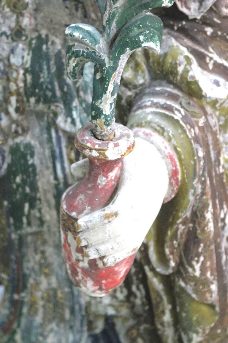 Nr. Life-Size Wood Carved Quan Yin Standing Statue in Regal Repose For ...