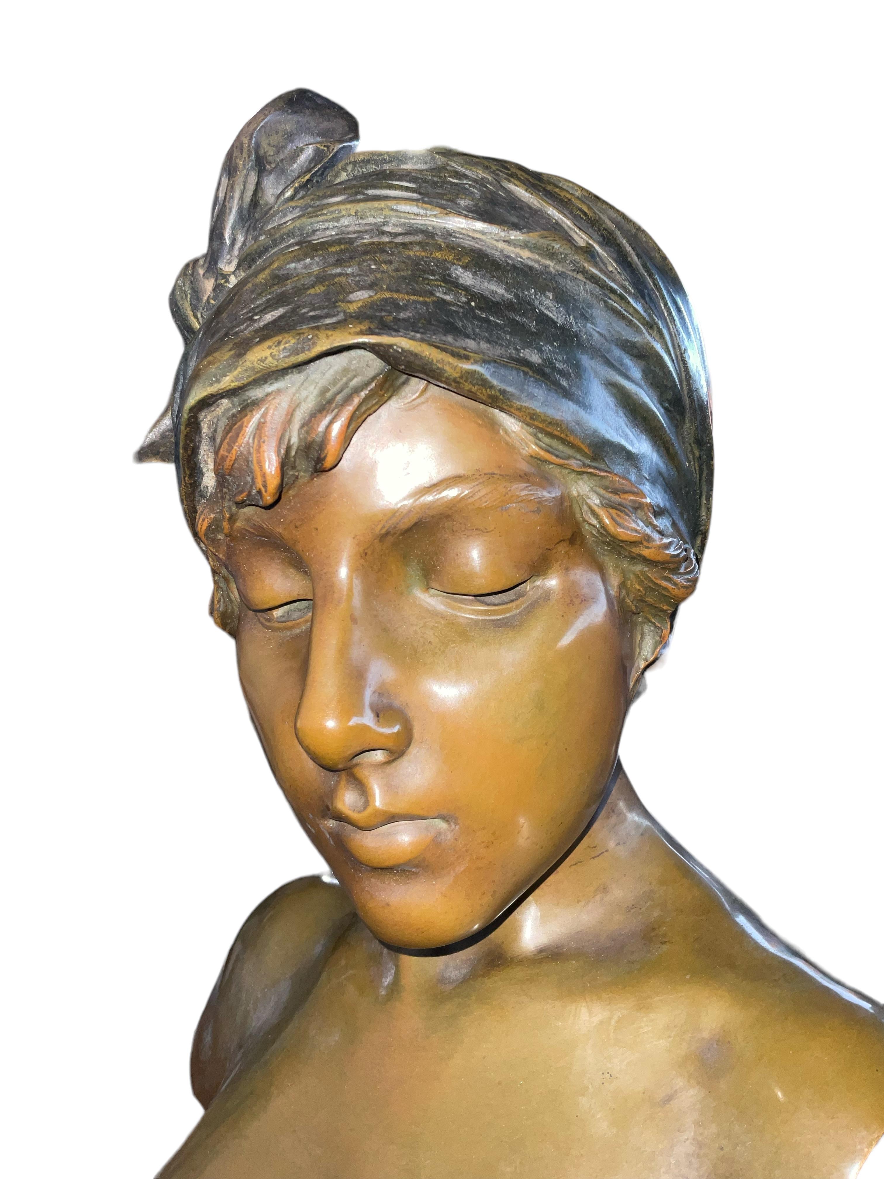 Life Size Emmanuel Villanis Statue Javotte Bronze Sculpture One of a ...