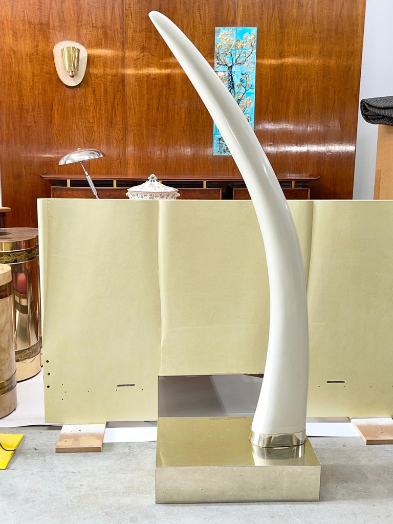Life-Size Faux Elephant Tusk Sculpture For Sale at 1stDibs