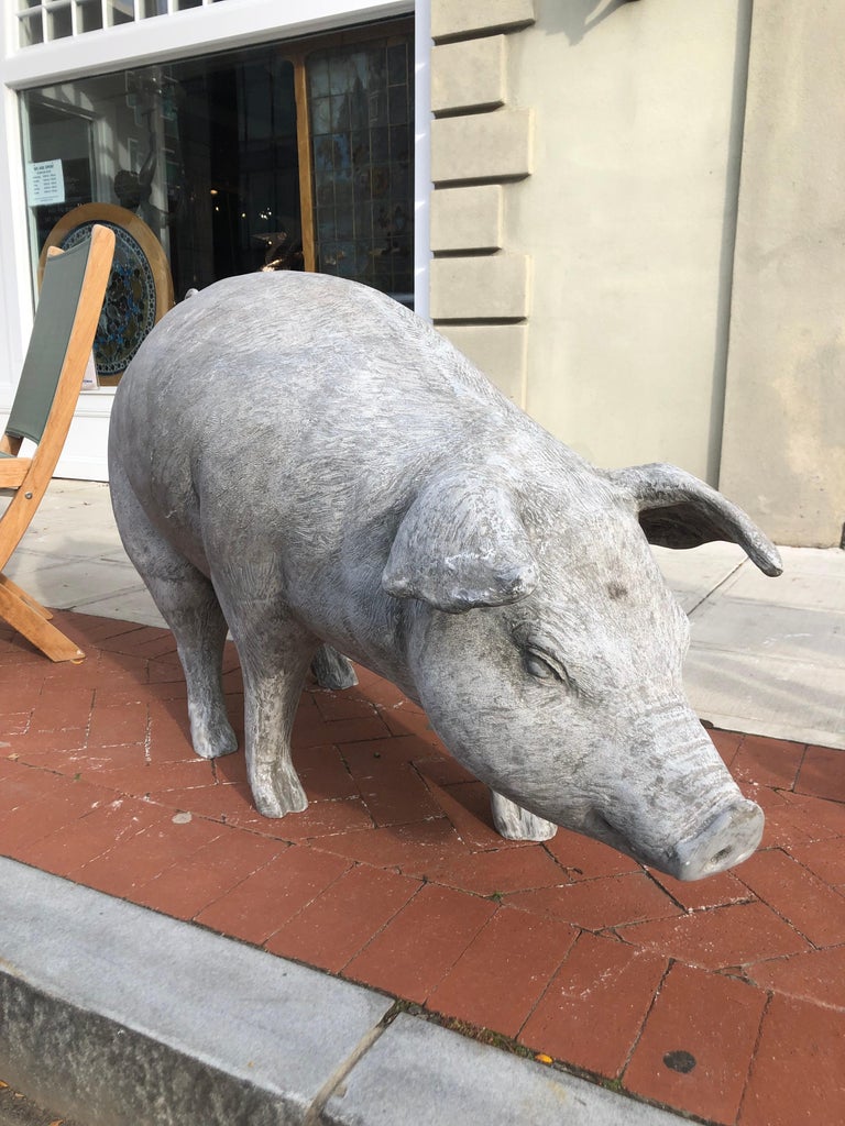 Life Size Fiberglass Pig For Sale at 1stDibs | life size pig statue for ...