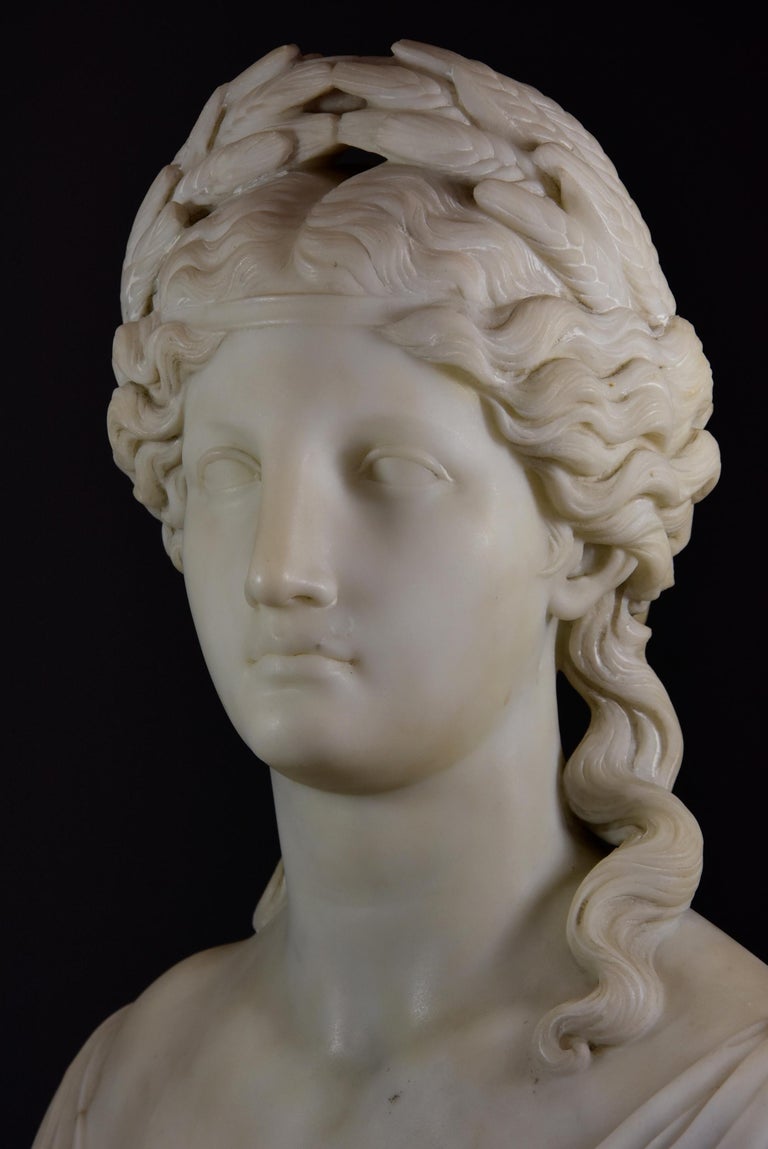 Life-Size Finely Carved Carrara Marble Bust of the Roman Goddess, Ceres ...
