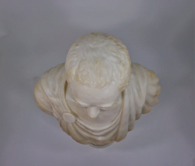 Life Size Gaius Julius Caesar Marble Head Bust with Stand For Sale at ...