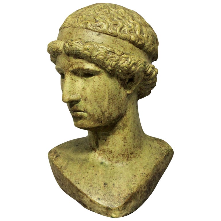 Life-Size Glazed Stone Head of a Hellenistic Youth For Sale at 1stDibs