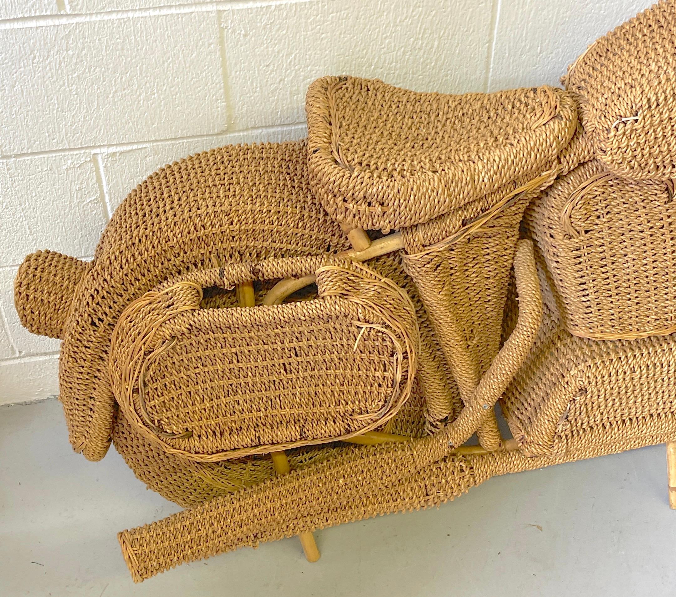 Life Size Harley Davidson Rattan Model of a Motorcycle, Attributed to ...