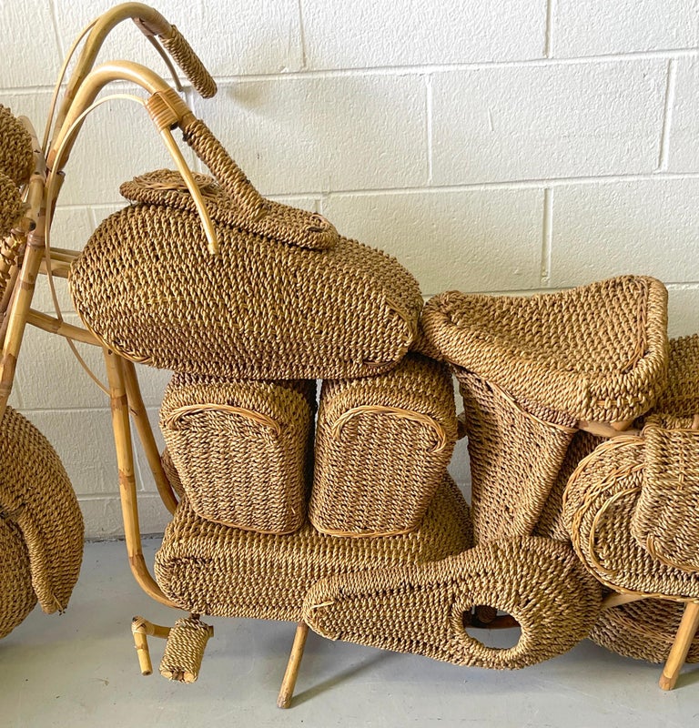 Life Size Harley Davidson Rattan Model of a Motorcycle, Attributed to ...