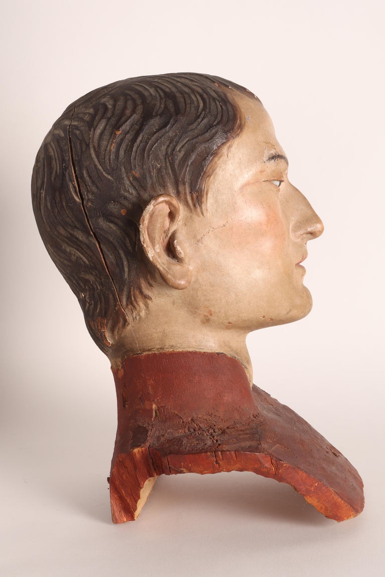 Life-Size Head of a Saint, San Luigi Gonzaga, Italy 1800 at 1stDibs