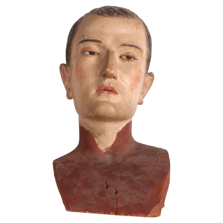 Life-Size Head of a Saint, San Luigi Gonzaga, Italy 1800 at 1stDibs