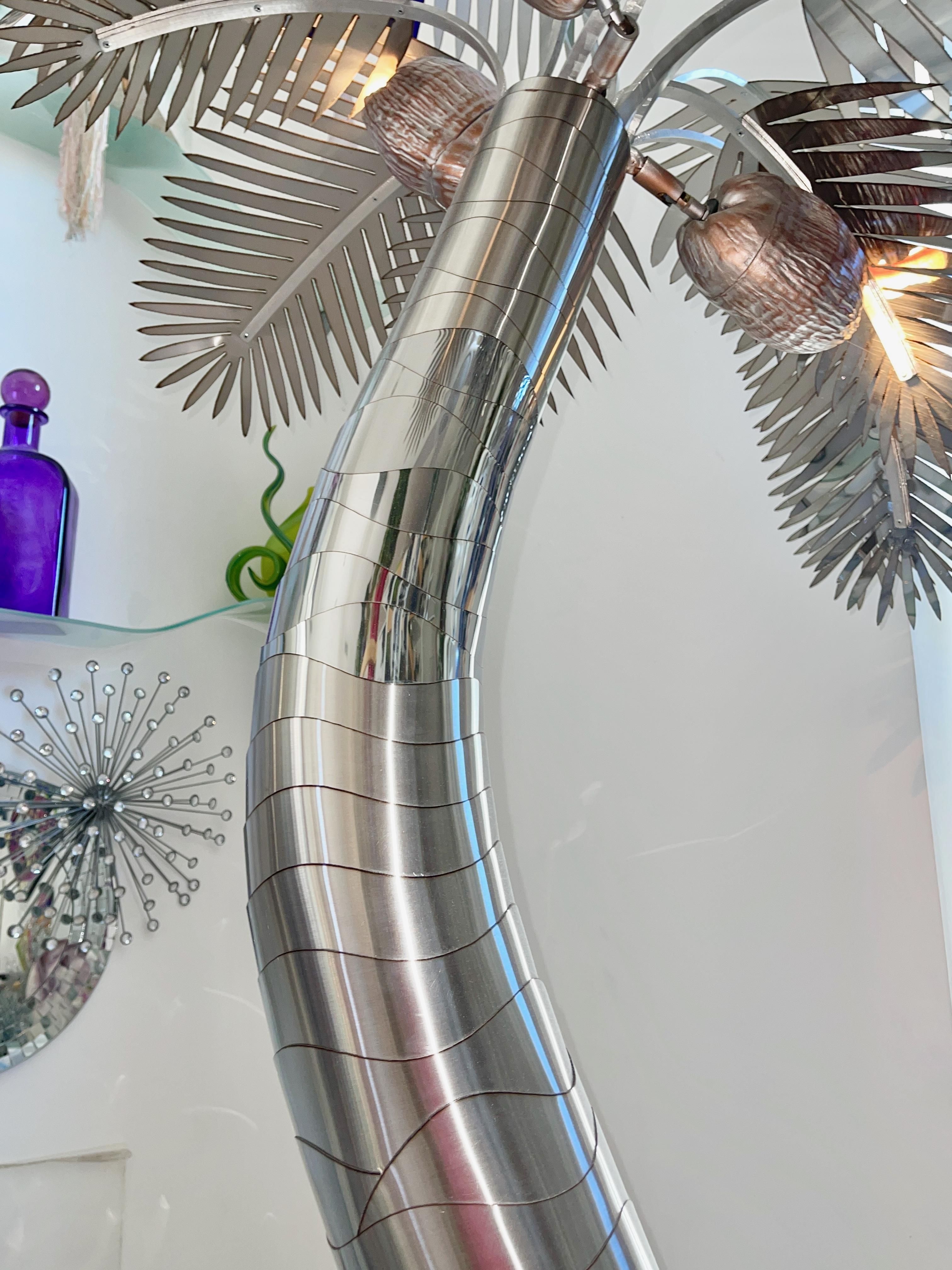 Life Size Illuminated Palm Tree in Stainless Steel For Sale at 1stDibs