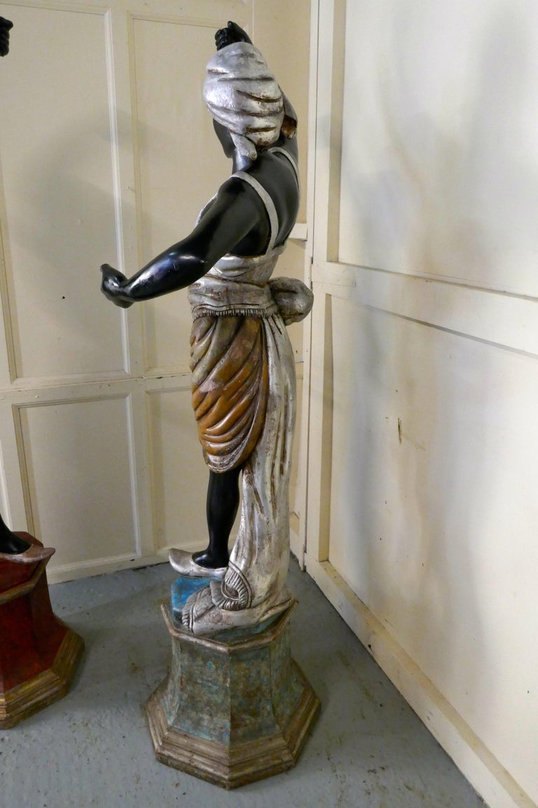 Life Size Pair of 19th Century Italian Carved Wooden Statues For Sale ...