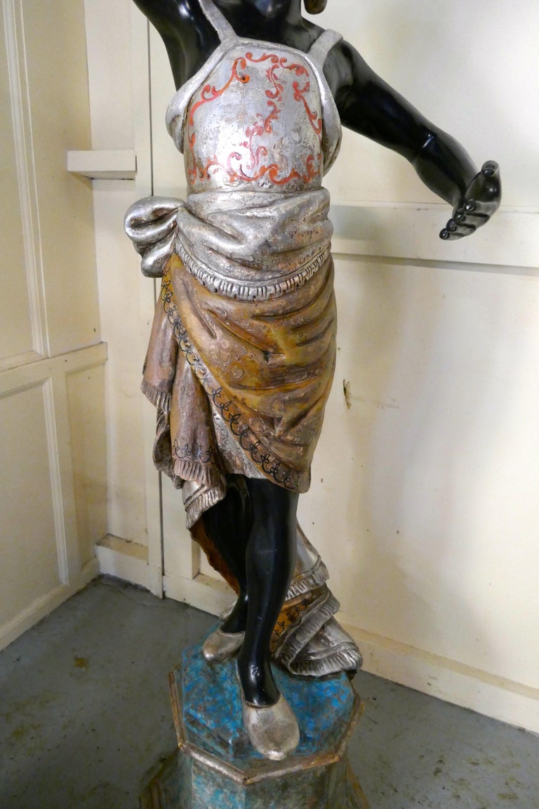 Life Size Pair of 19th Century Italian Carved Wooden Statues For Sale ...