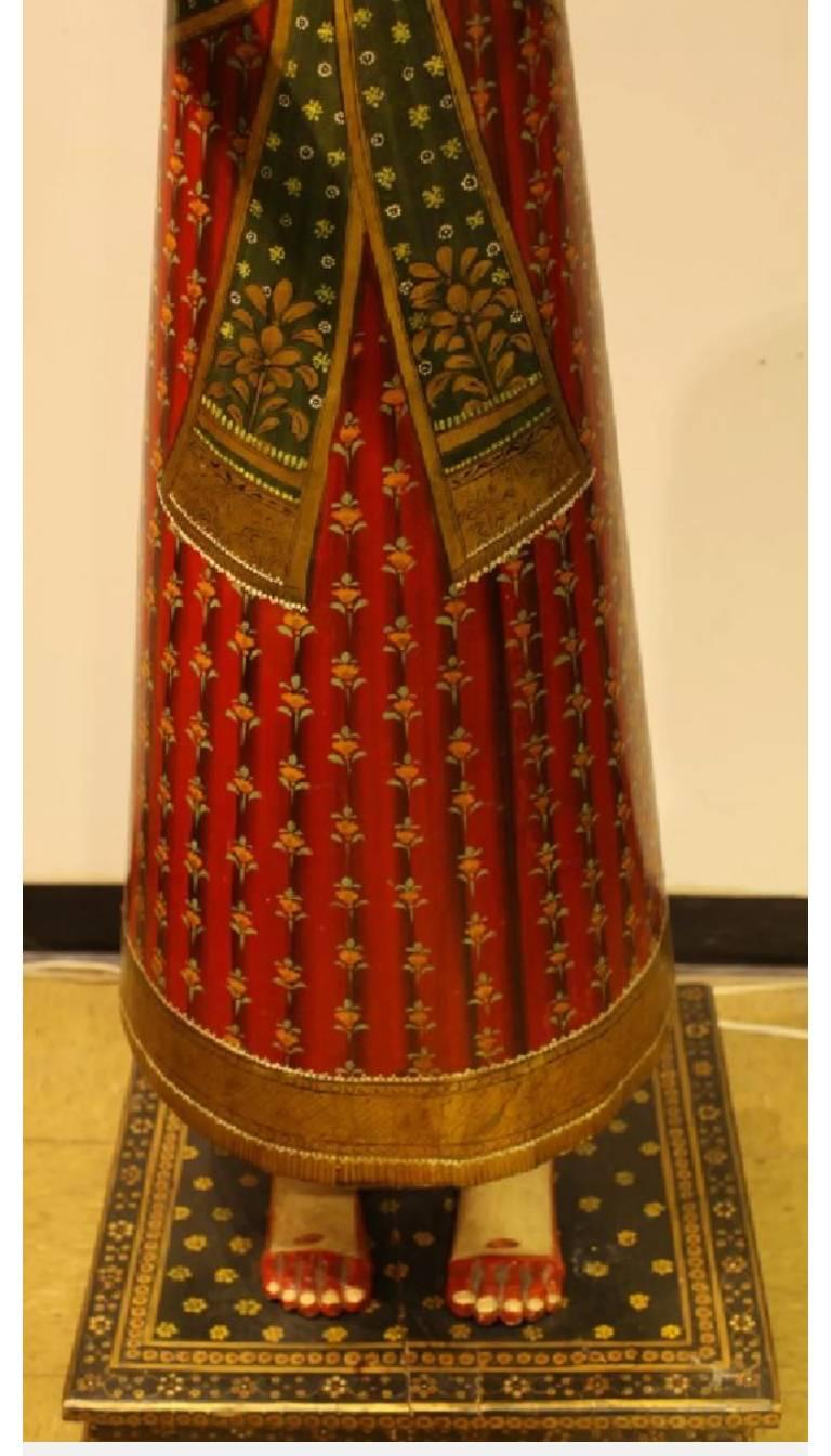 Lifesize Pair of Antique Hand-Painted Indian Figures Dolls Maharaja and ...