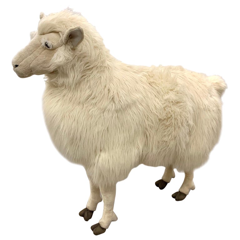 Life-Size Sheepskin Wool Sheep Sculpture Statue Brooks Brothers For ...