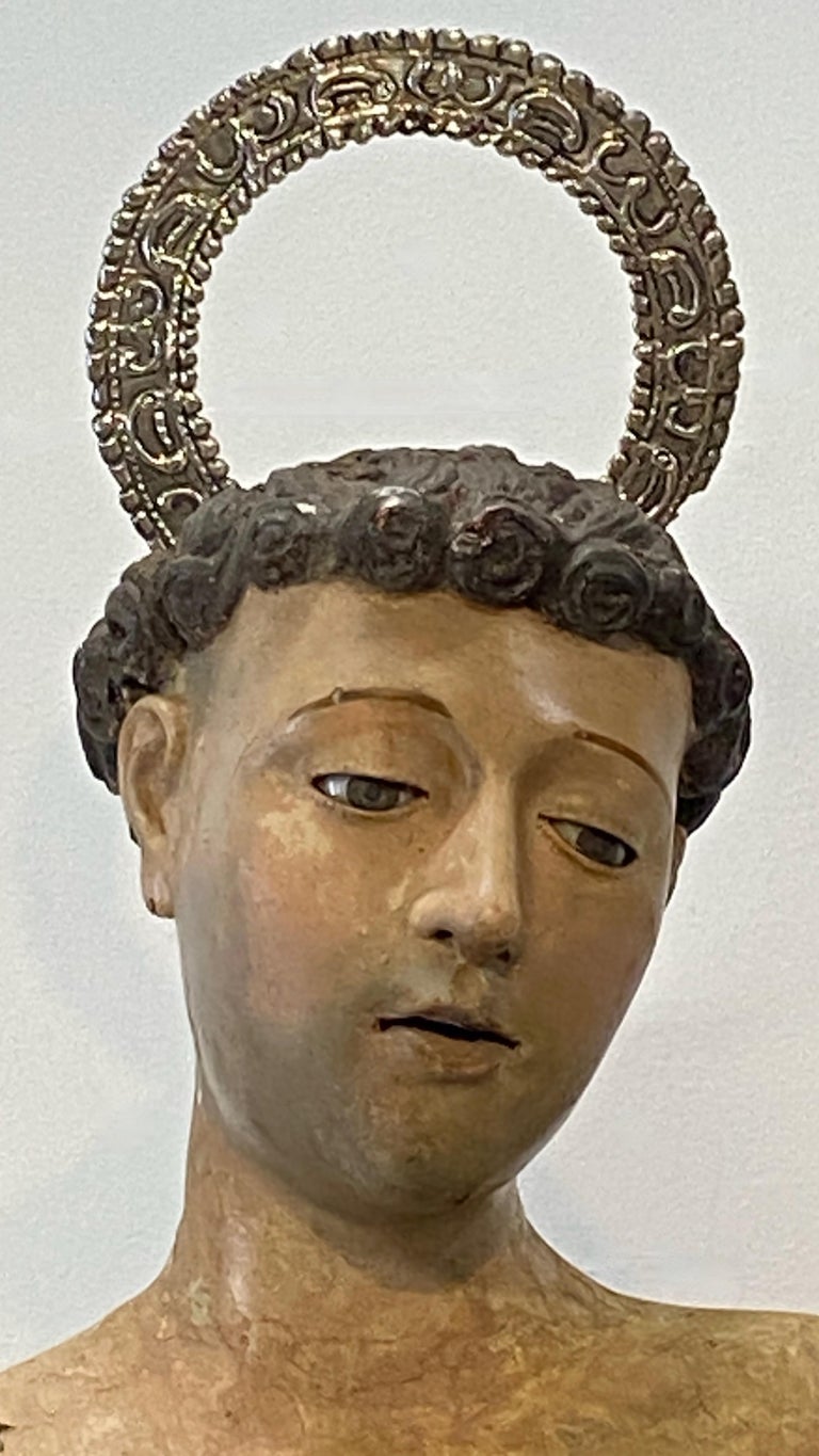 Life Size Spanish St. Francis Santos Carved and Painted Statue, 17th ...