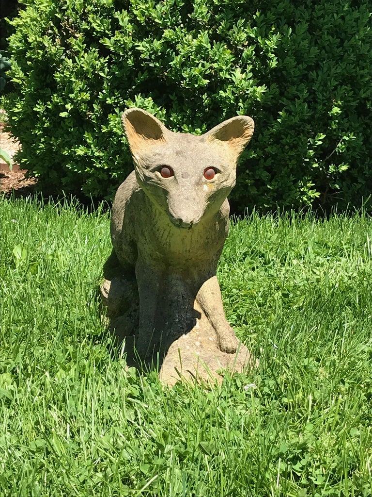Life-Sized English Cast Stone Fox at 1stDibs