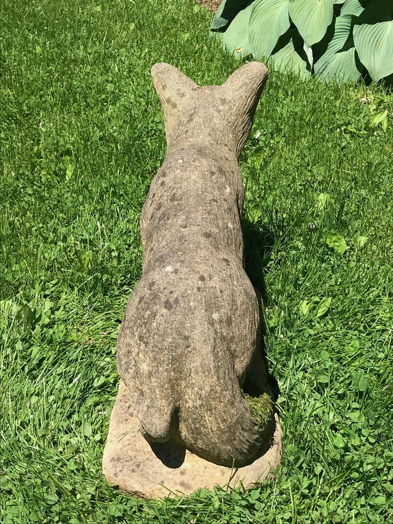 Life-Sized English Cast Stone Fox at 1stDibs