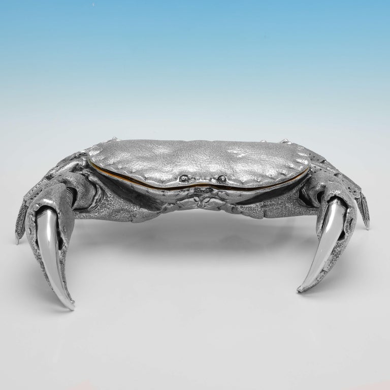 Life Sized and Heavy Sterling Silver Crab Model, Crab Serving Dish ...
