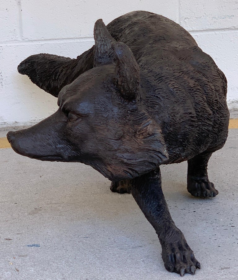 Life-Size Bronze Sculpture of a Walking Fox, Foundry Marked and Artist ...